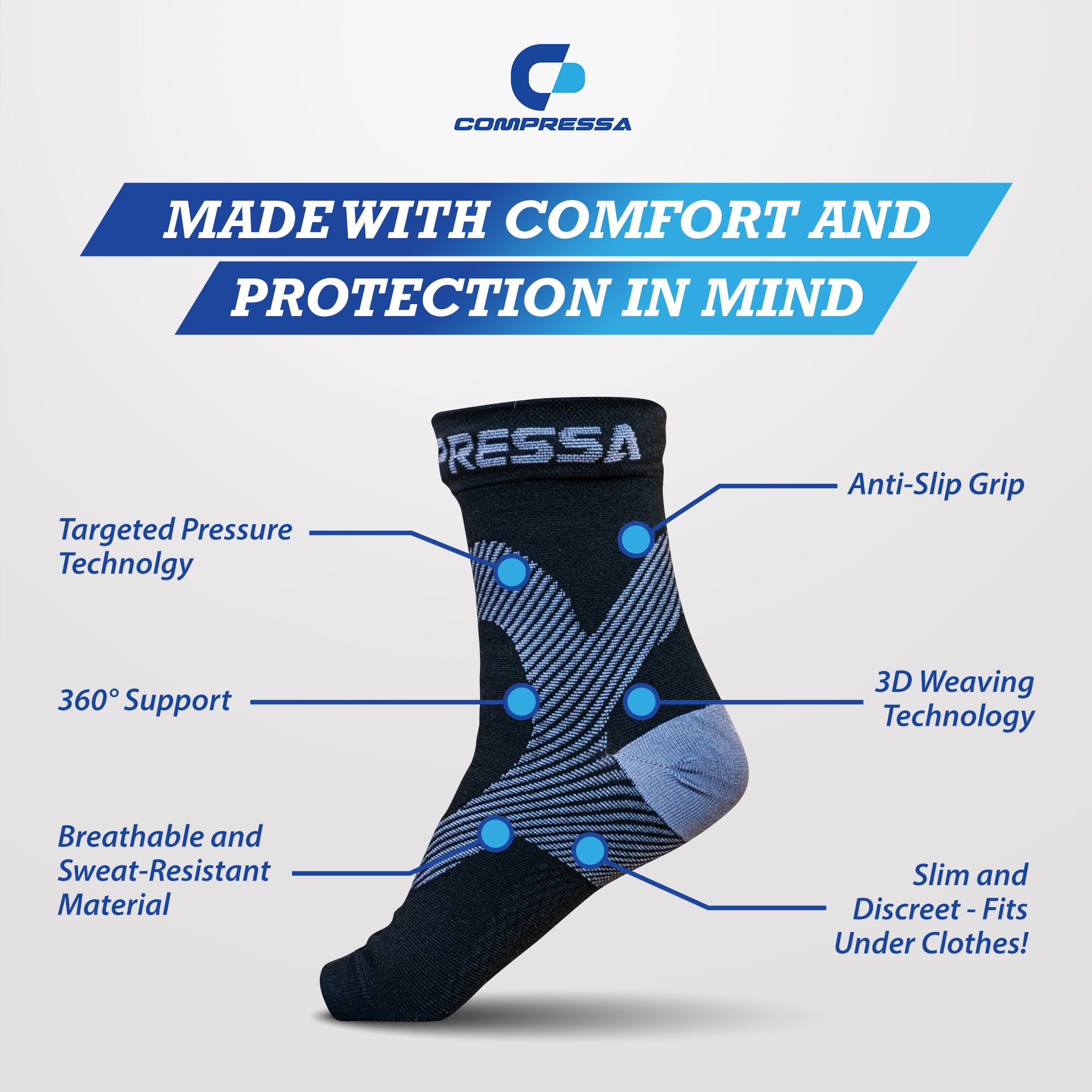 Foot Ankle Compression Sleeve Compressics Foot Ankle Compression Sleeve Compressics